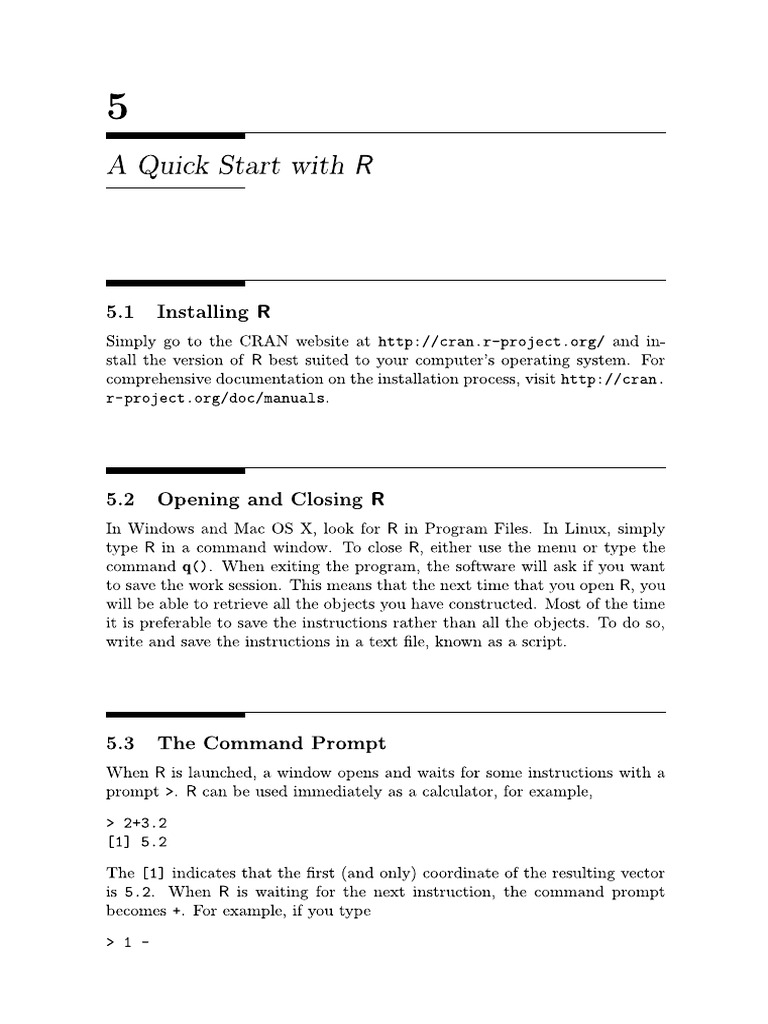 A Quick Start With R | PDF