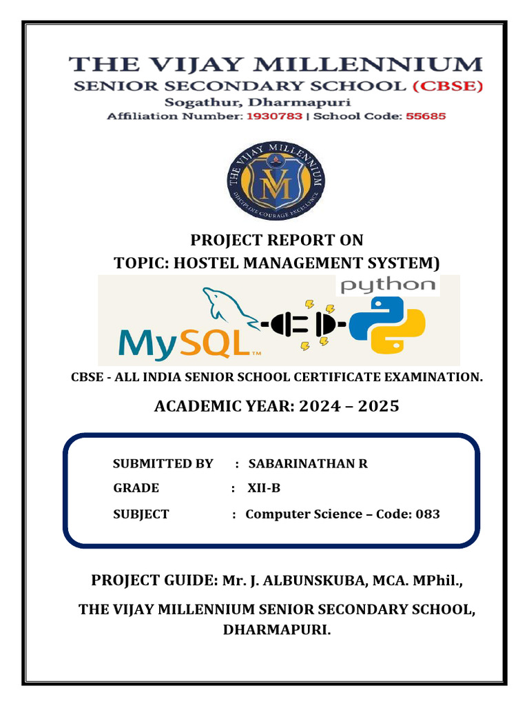 Front Cover Page - Sabari | PDF