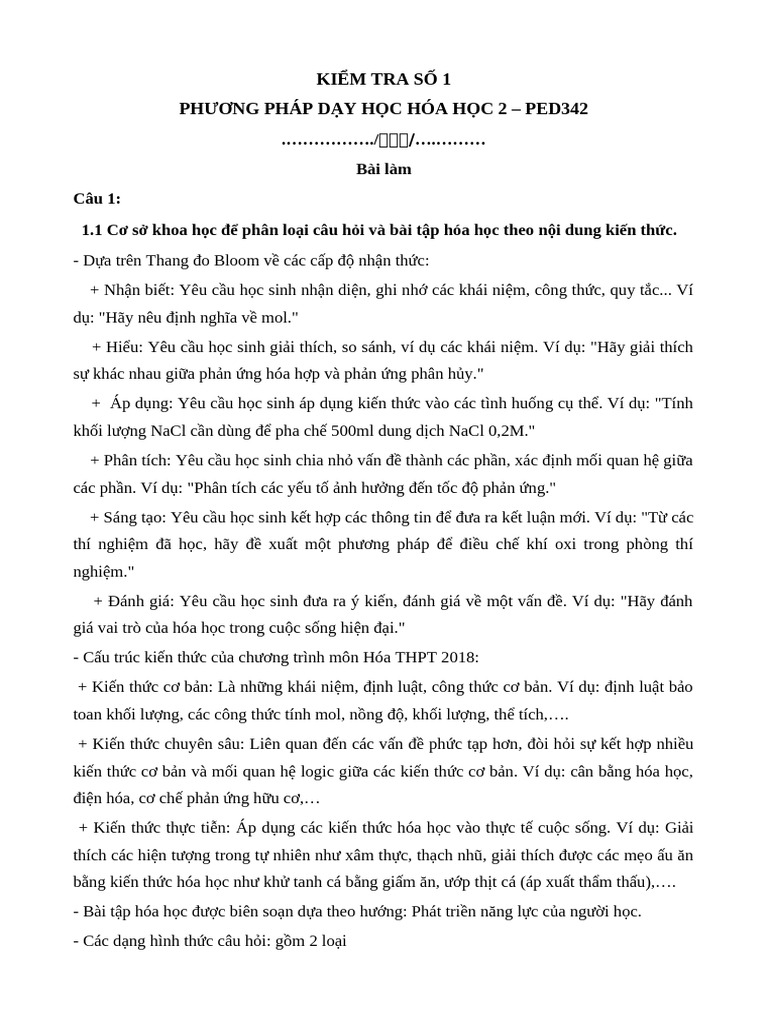 KIỂM TRA SỐ 1 pp2 | PDF