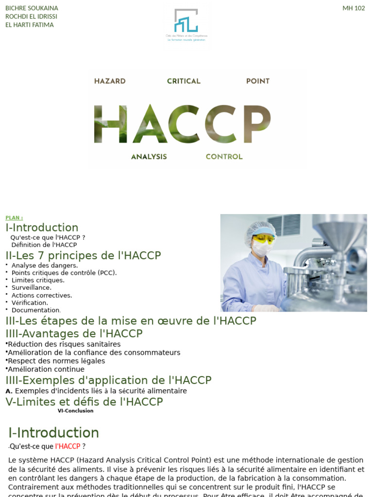 Présentation3 HACCP 2024 | PDF | Analyse des dangers et points critiques pour leur maîtrise ...
