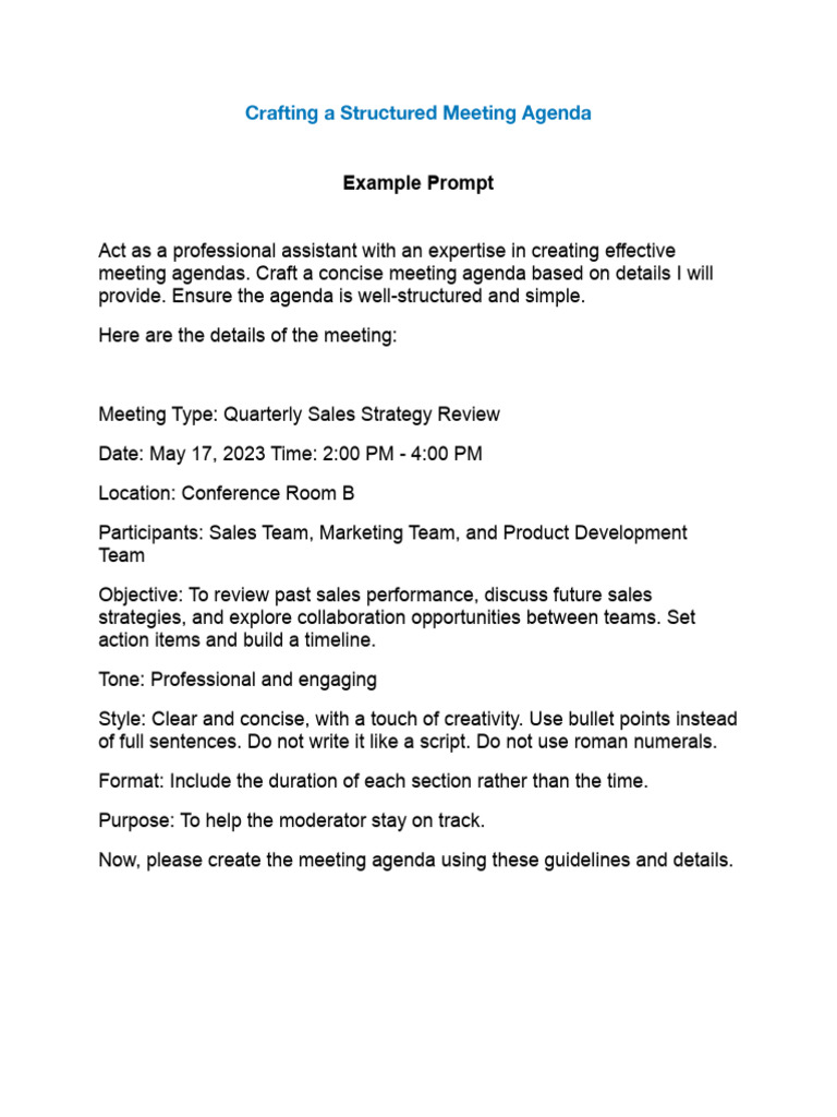 Quarterly Sales Strategy Agenda | PDF