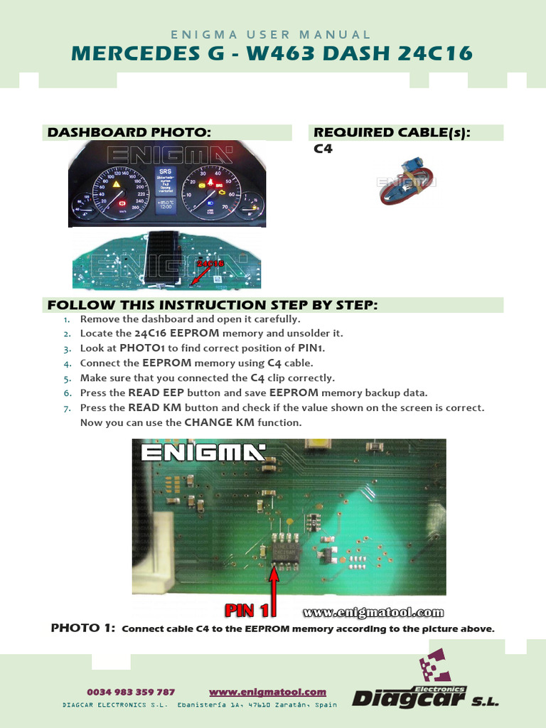 Mercedes g - w463 Dash 24c16 | PDF