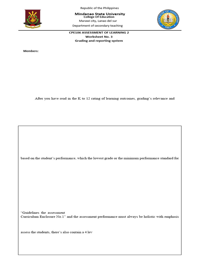 Cpe106 - Grading and Reporting System | PDF | Educational Assessment ...
