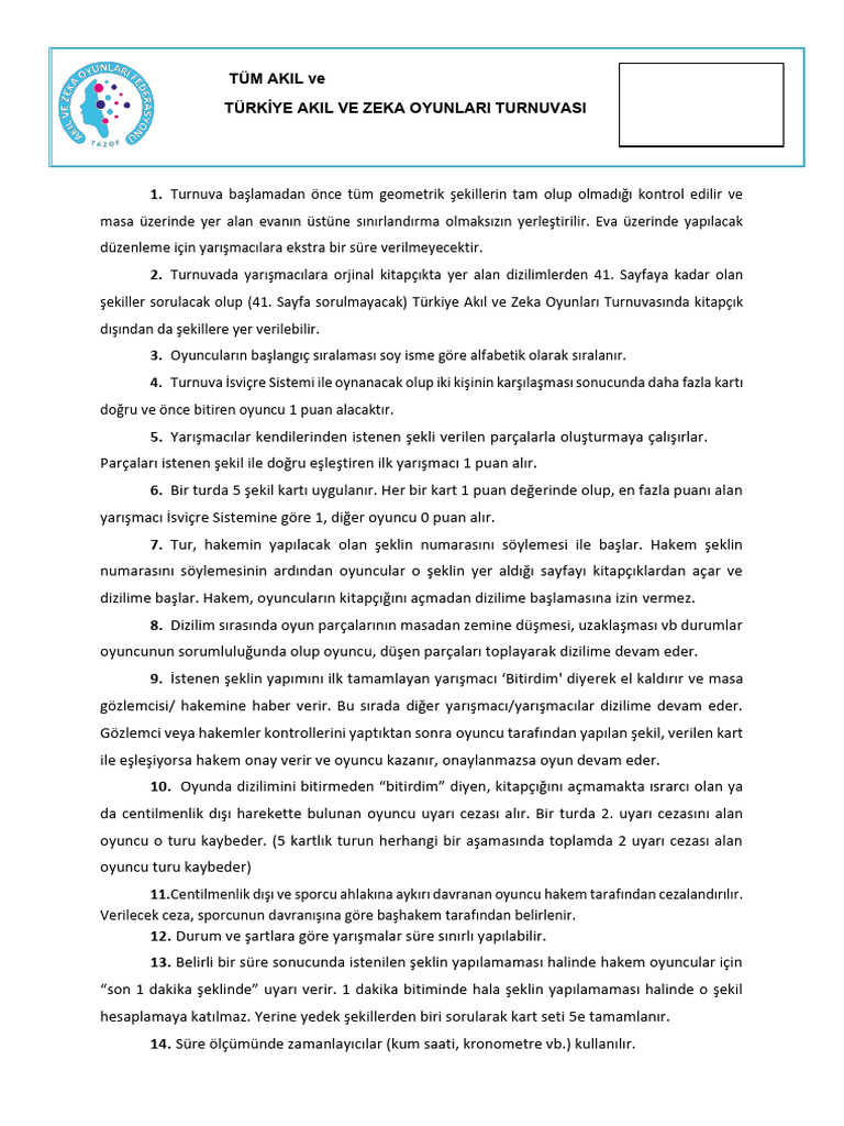 1 - Equilibrio Turnuva Kurallari | PDF