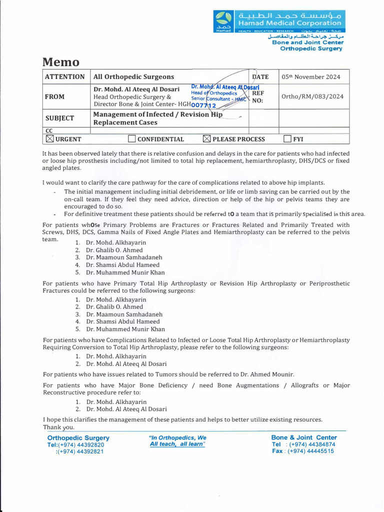 Management of Infected - Revision Hip Replacement Cases | PDF ...