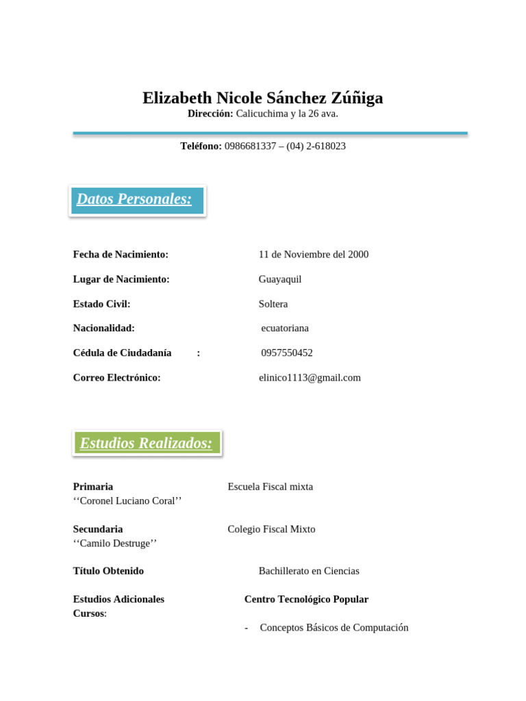Elizabeth Nicole Sánchez Zúñiga | PDF
