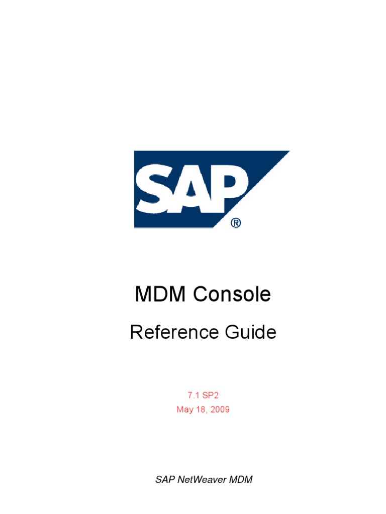 MDM Console: Reference Guide | PDF | Keyboard Shortcut | Databases