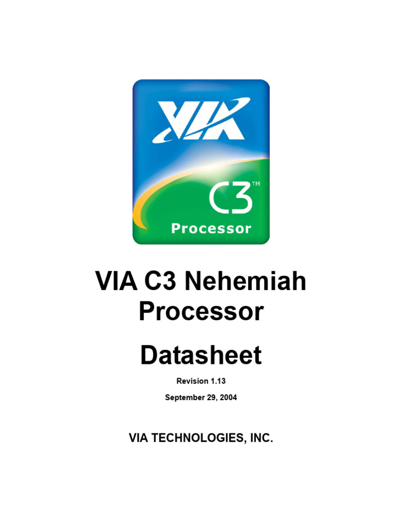 VIA C3 Nehemiah Datasheet R113 | PDF | Computer Science | Central Processing Unit