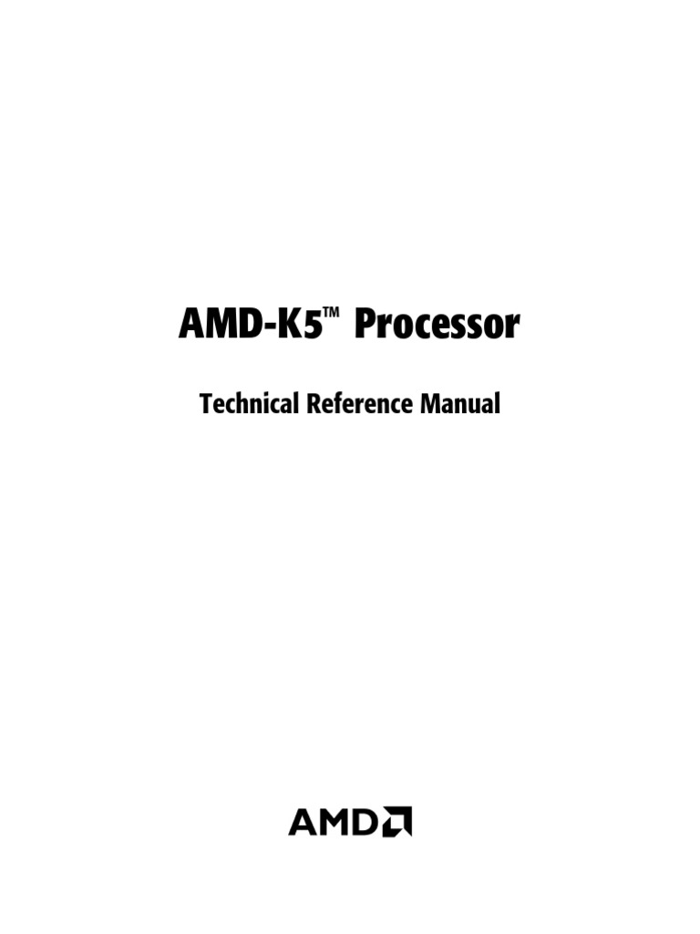 AMD-K5 Processor Technical Reference Manual (November 1996) | PDF | Computing | Computer Hardware