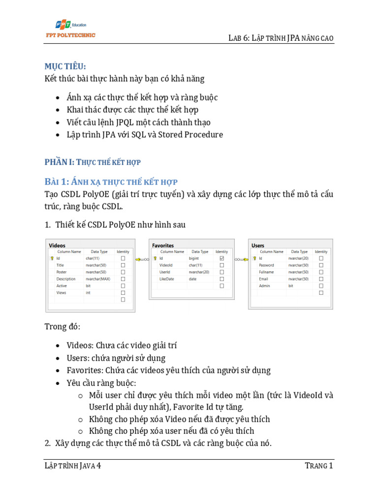 Lab6 - Advanced JPA | PDF