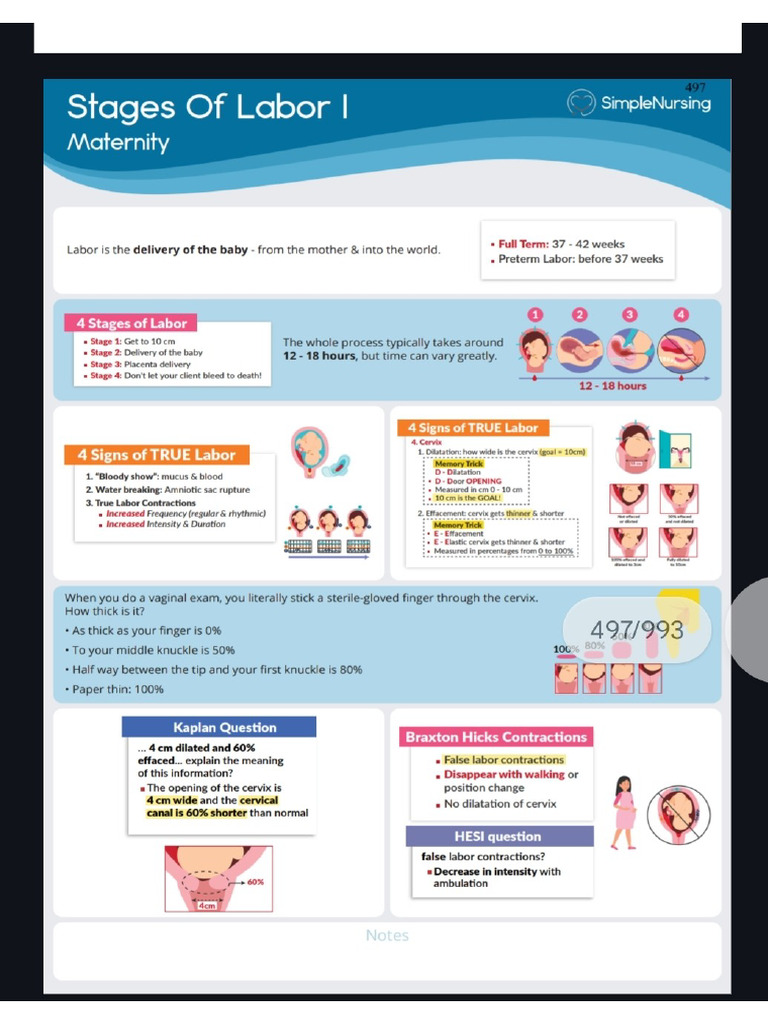 Simple Nursing Stages of Labor | PDF