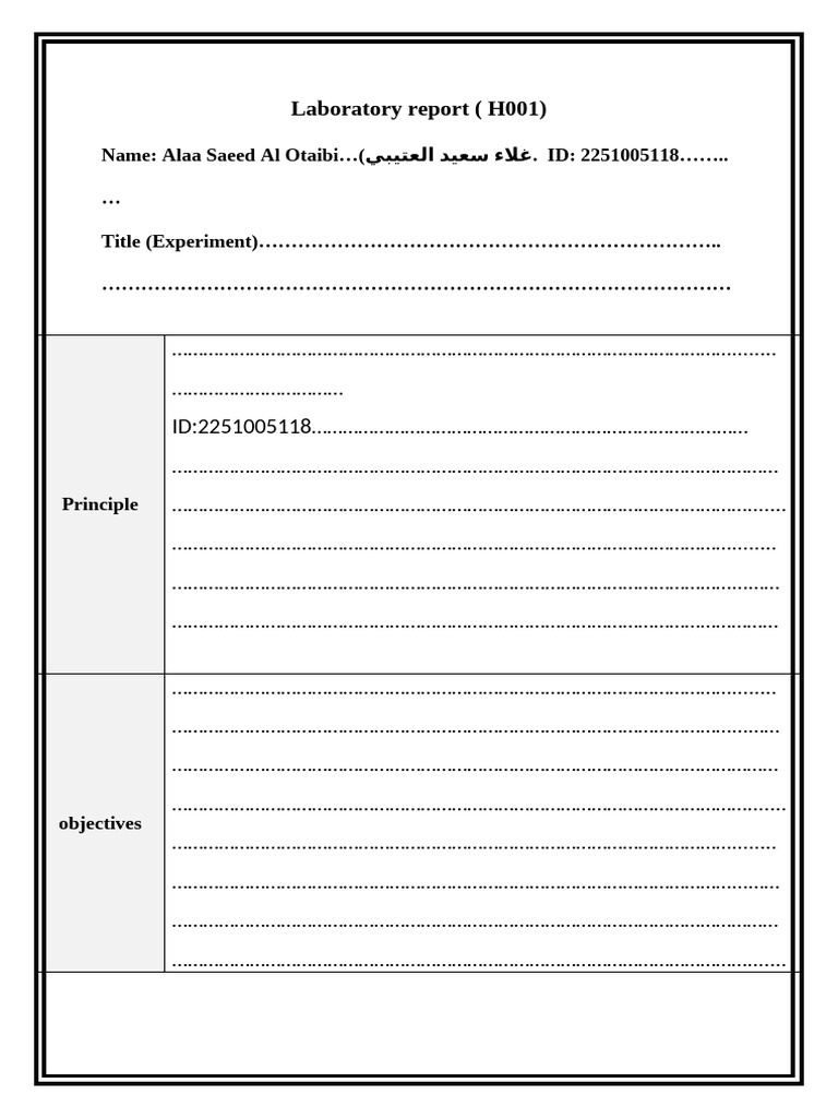Laboratory report | PDF