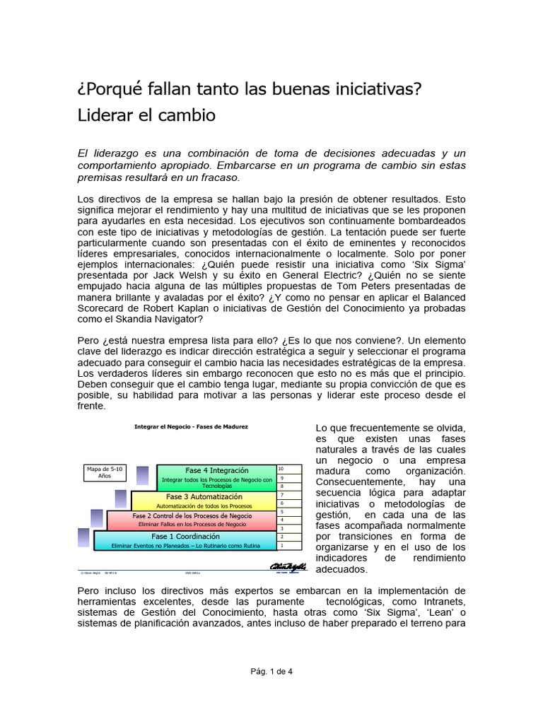 Porqué Fallan Tanto Las Buenas Iniciativas | PDF | Liderazgo | Business