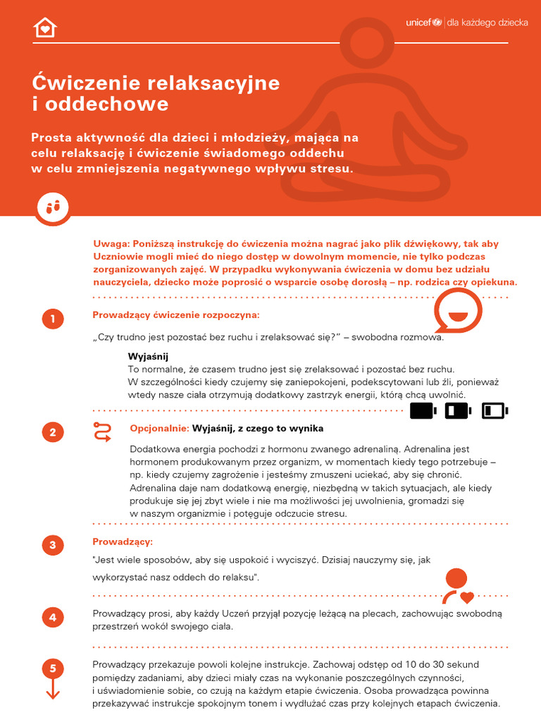 Ćwiczenie Relaksacyjne I Oddechowe | PDF