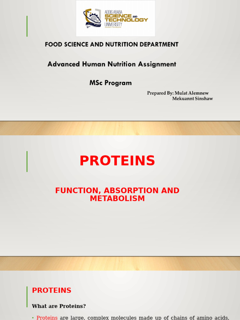 Understanding Protein Functions and Metabolism | PDF | Digestion | Proteins