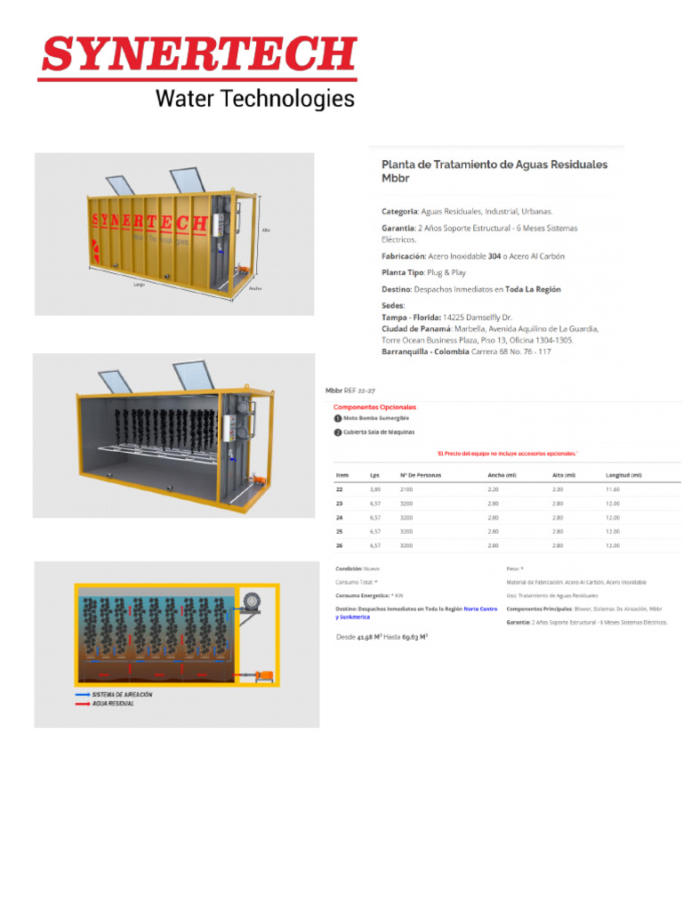 Ficha Tecnica Ptar MBBR | PDF