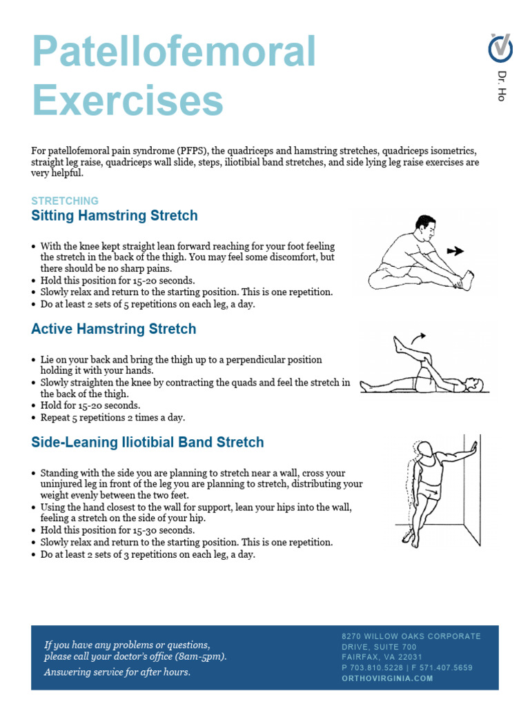 Patellofemoral Pain Exercise Guide | PDF | Musculoskeletal System ...