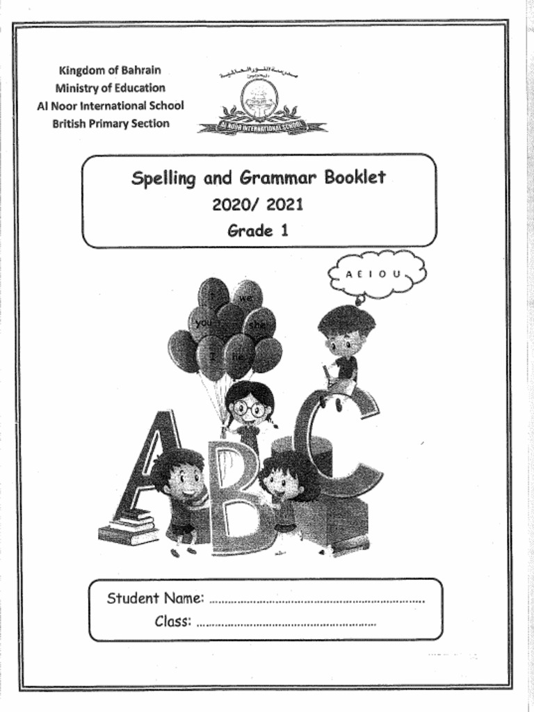 Spelling and Grammar Booklet | PDF