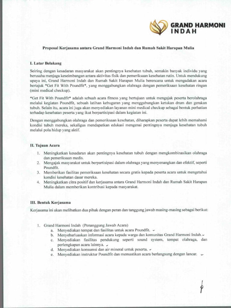 Proposal Kerjasama Ghi & Rumah Sakit Harapan Mulia | PDF