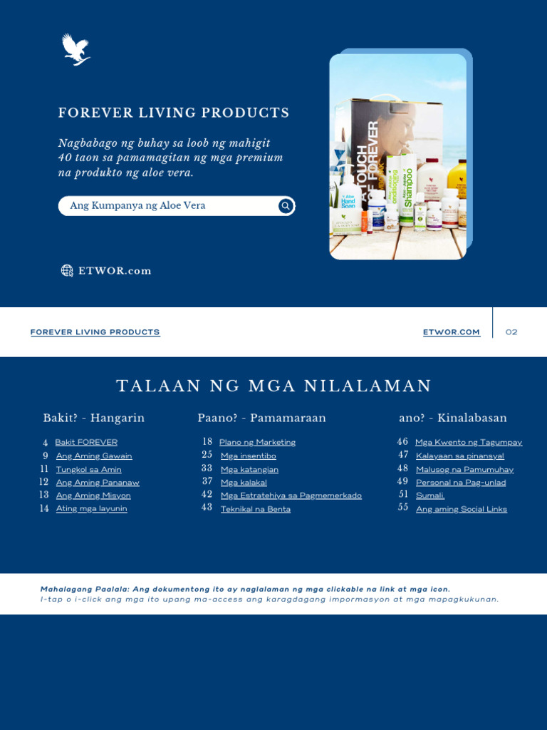 Forever Living Products - The Aloe Vera Company (Tagalog) | PDF