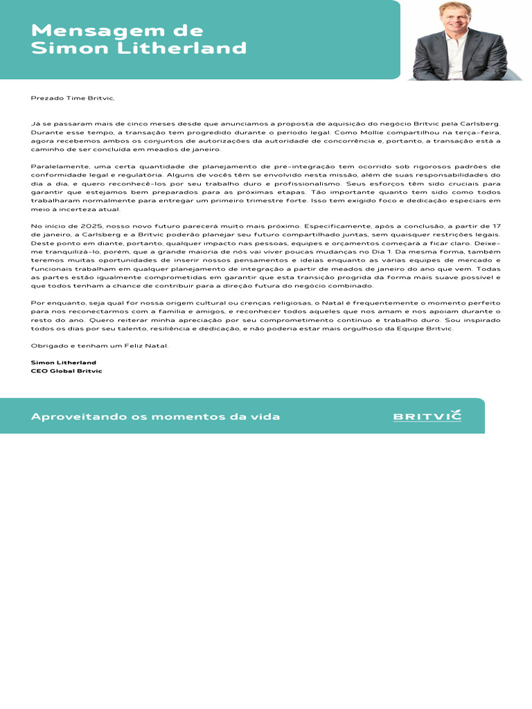 Mensagem de Natal de Simon Litherland | PDF