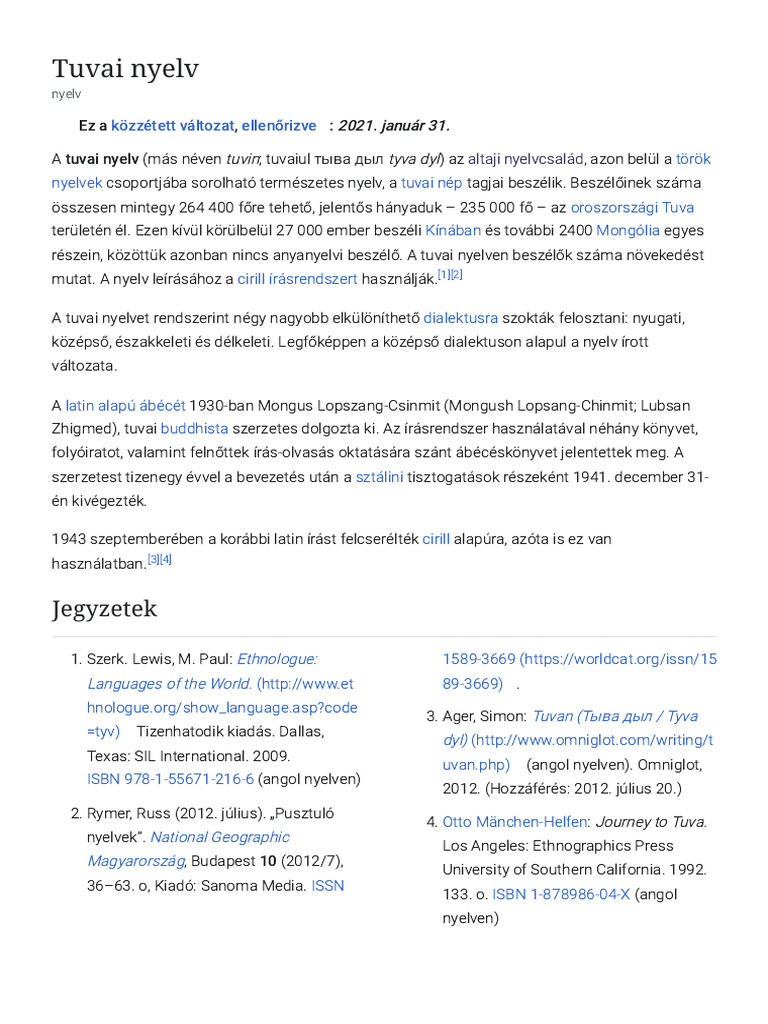 Tuvai Nyelv | PDF