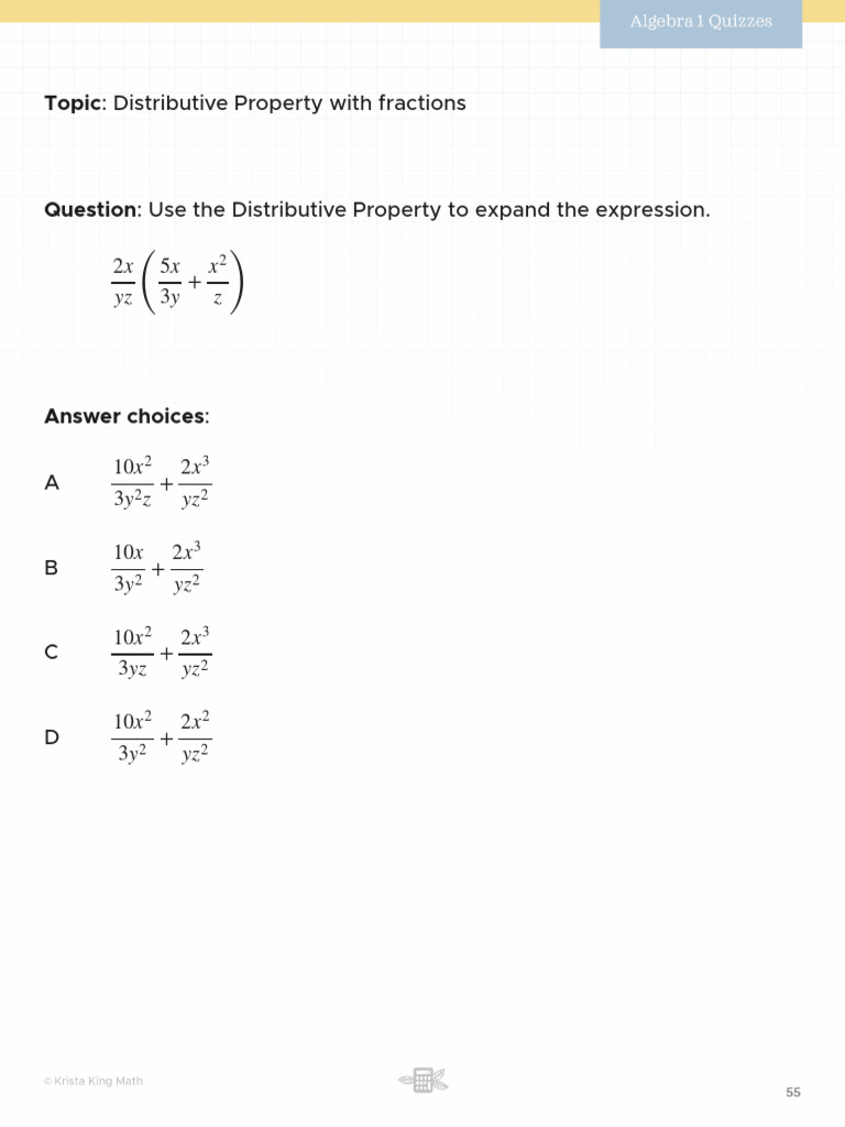 Distributive Property With Fractions | PDF | Abstract Algebra ...