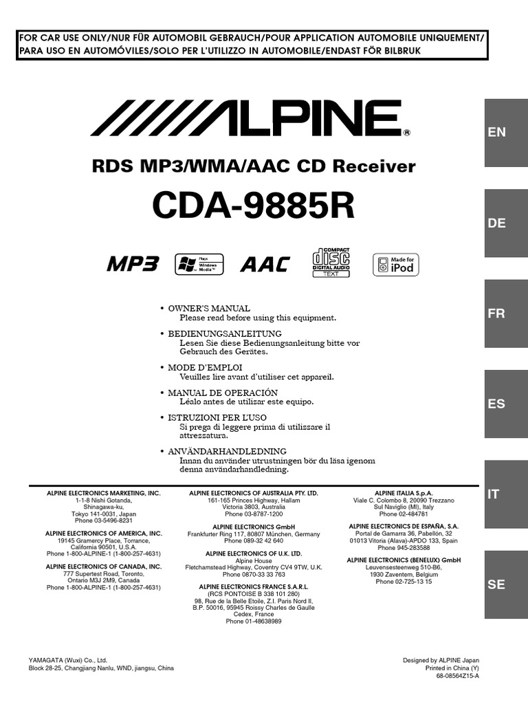 Alpine Cda-9885r | PDF | Disco compacto