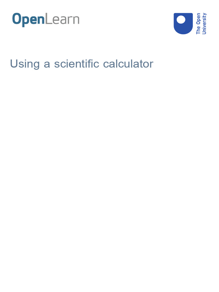 Using A Scientific Calculator Printable | PDF | Calculator | Arithmetic