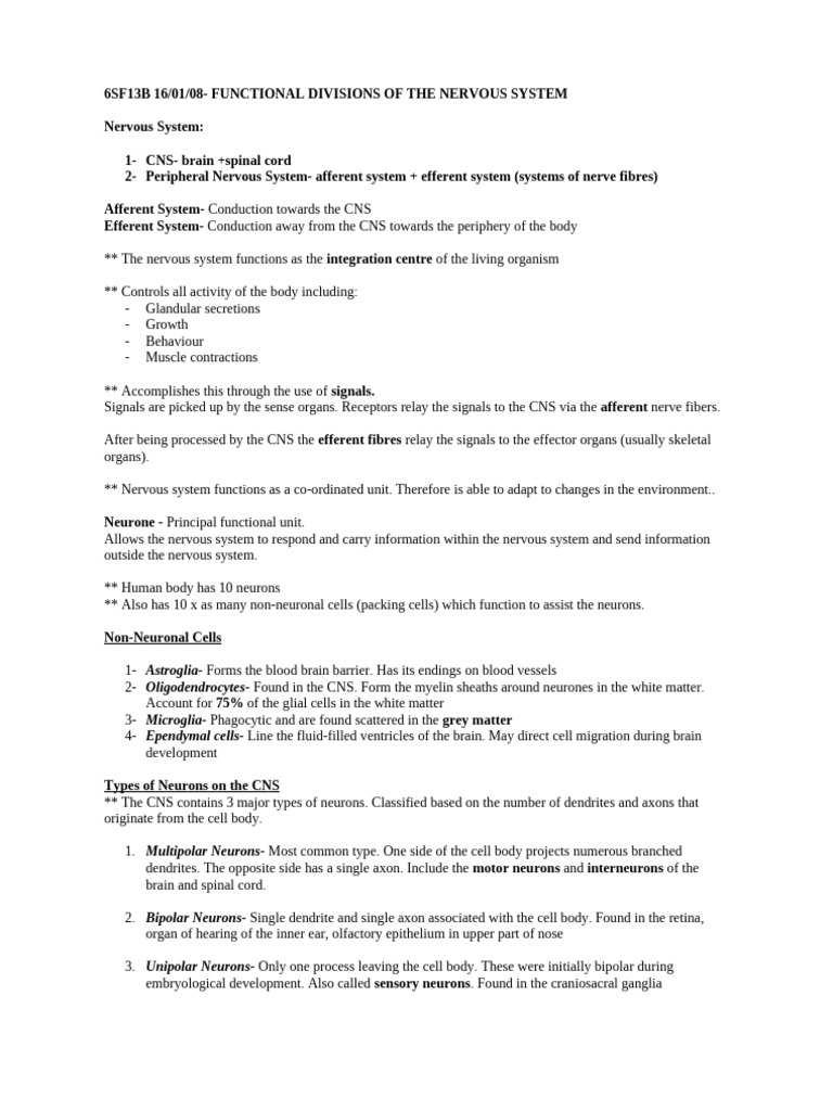 Neuroscience Notes | PDF | Chemical Synapse | Axon