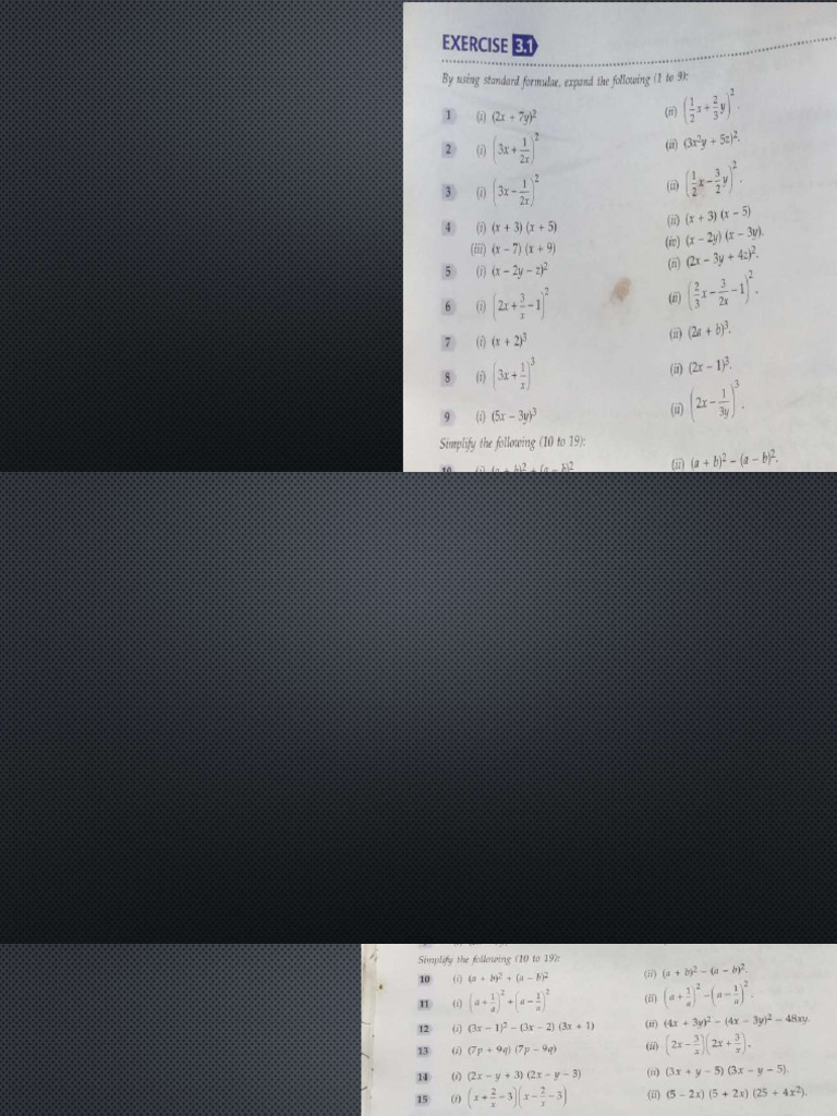 Icse Class 9 Math Ch. 3 Complete | PDF