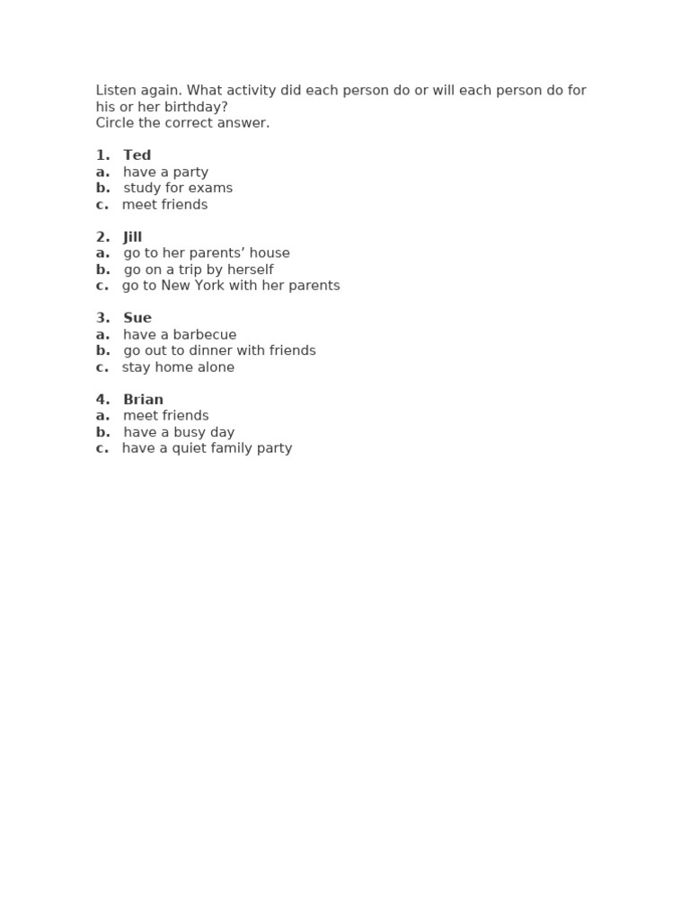 Listening Exercise Feb7 a62 2 | PDF