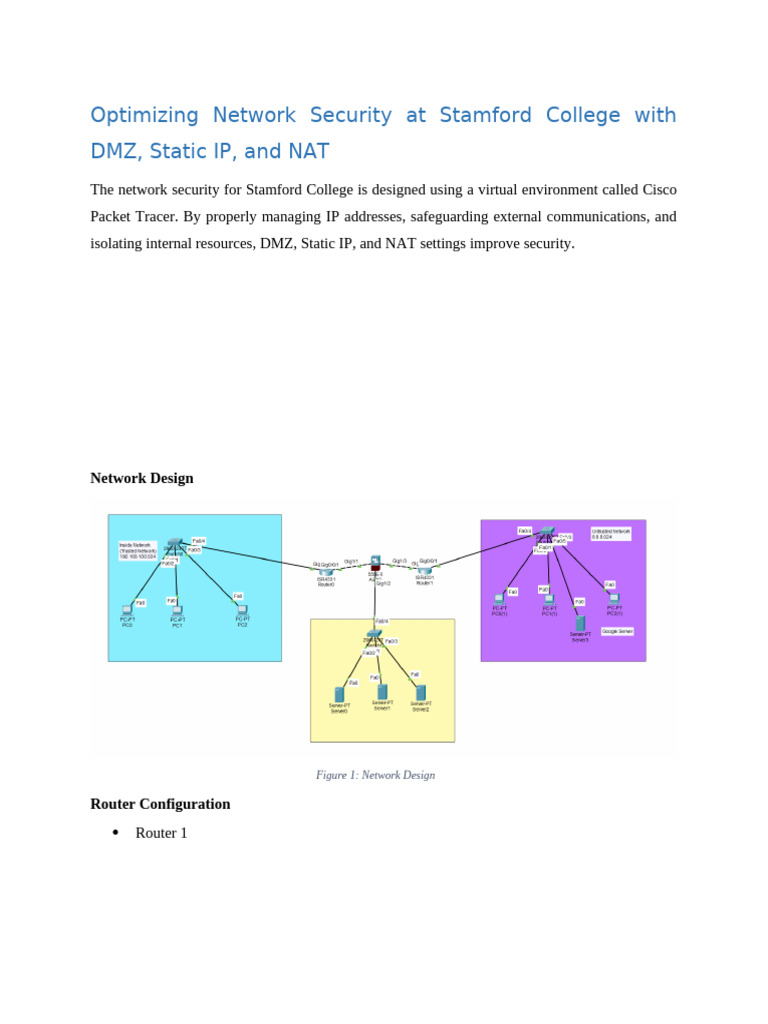 Stamford College Network Security Optimization | PDF