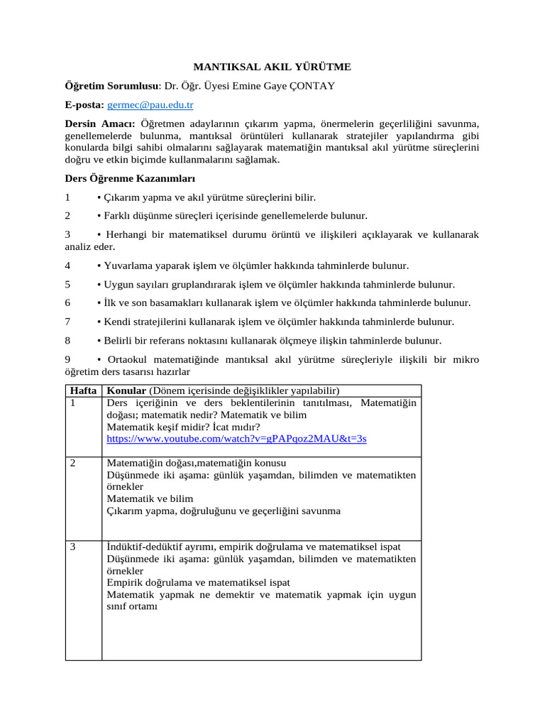 egc -2024-2025 güz MANTIKSAL AKIL YÜRÜTME (1) | PDF