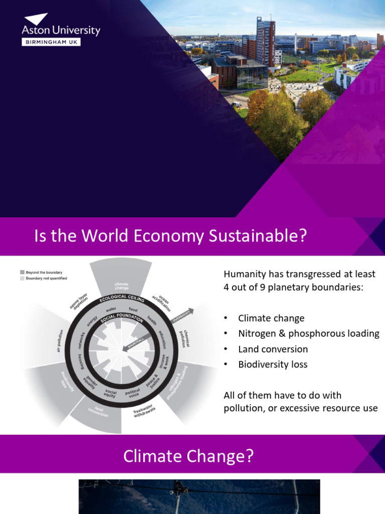Economics of Environmental Sustainability | PDF | Environmental Policy ...