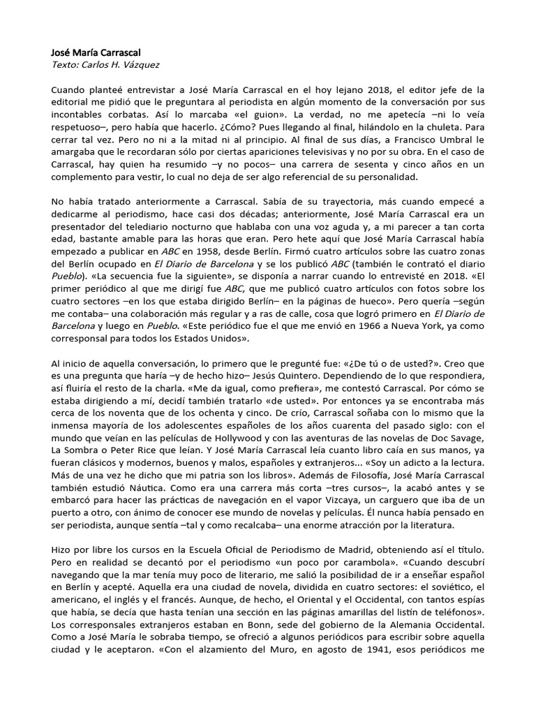 José María Carrascal (Carlos H Vázquez) | PDF