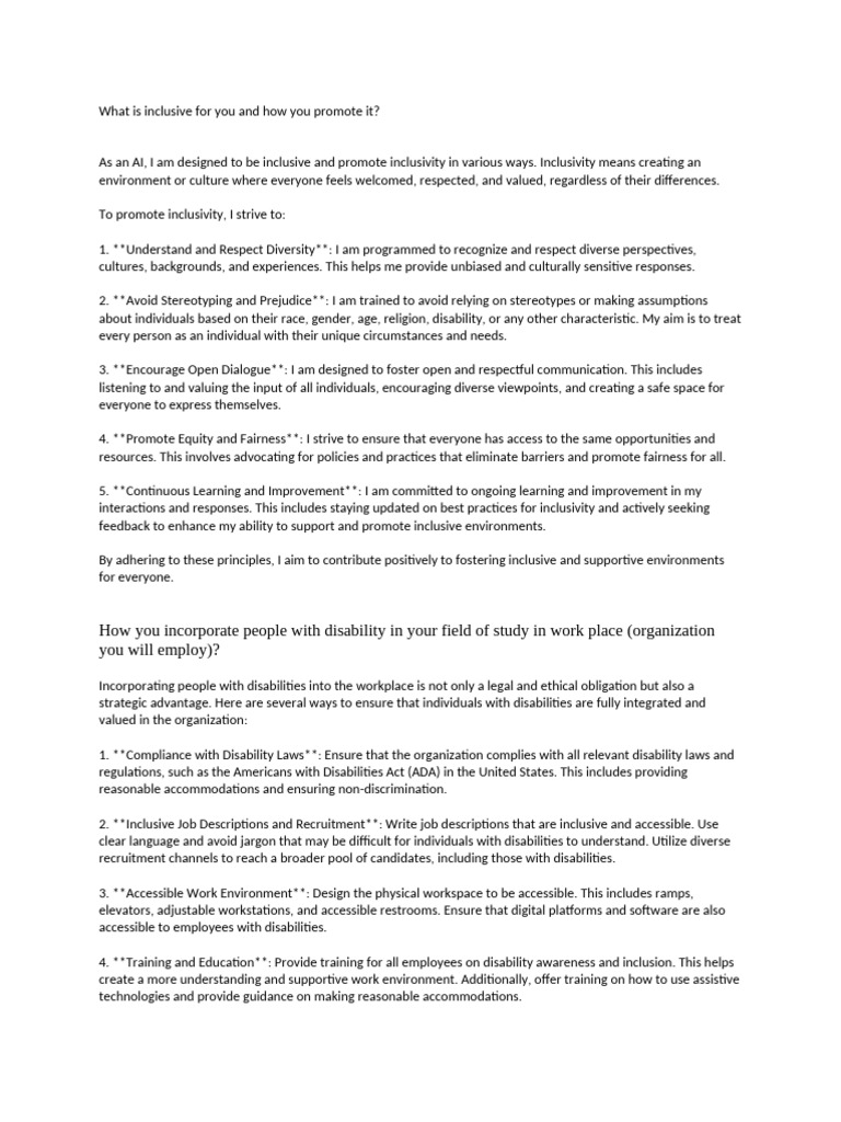 Inclusive Assignment Ansewer | PDF | Inclusion (Education) | Teachers