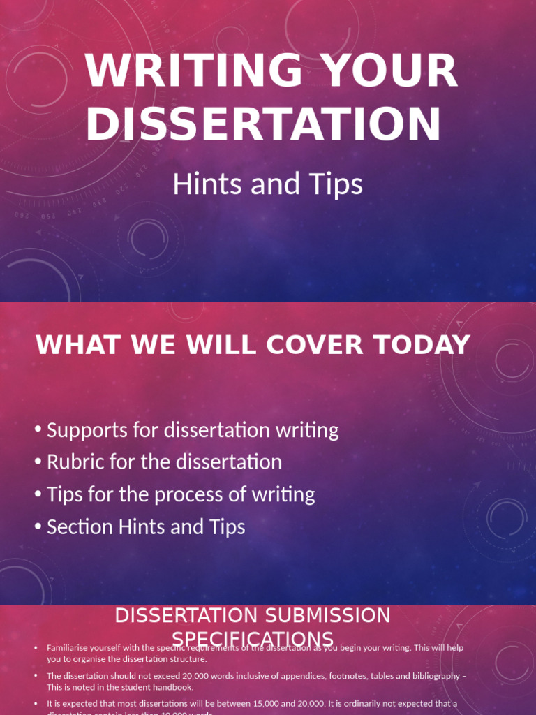 Dissertation Writing Tips and Guidelines | PDF | Methodology | Thesis