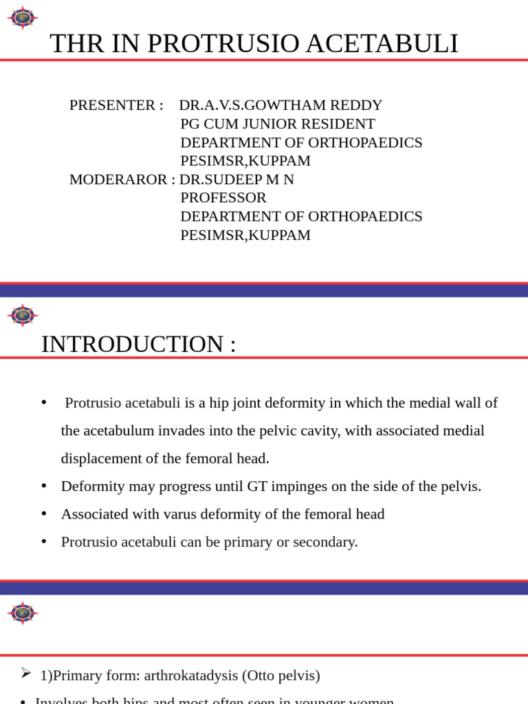 Thr in Protrusio Acetabulum | PDF | Hip | Pelvis