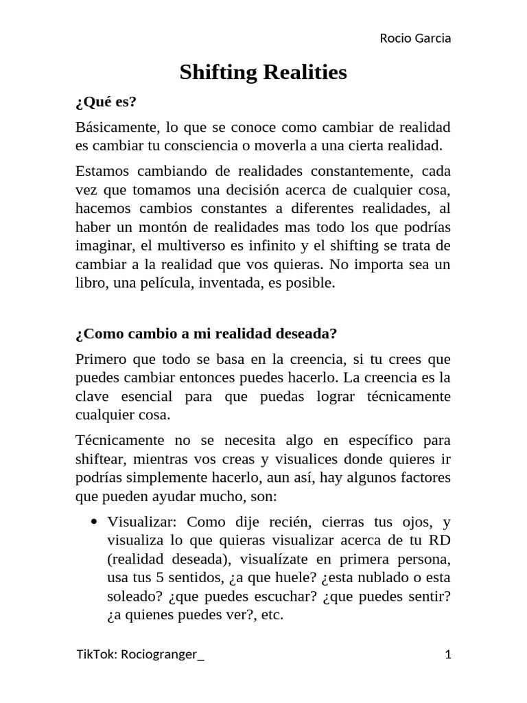 Shifting | PDF | Realidad