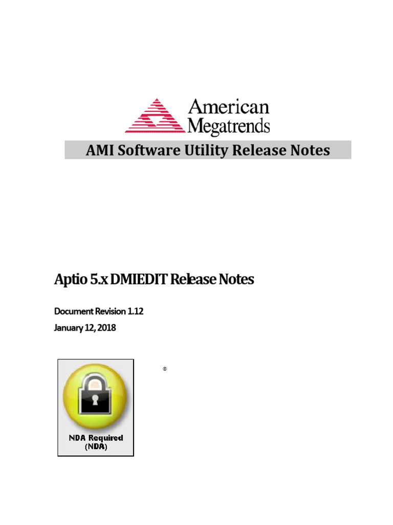 Ami Aptio 5.x Dmiedit Release Notes Nda | PDF | Computer Hardware ...