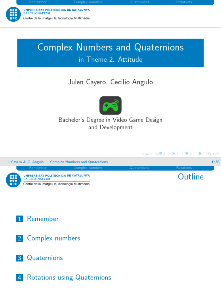 2 4 Complex Numbers and Quaternions | PDF | Complex Number | Euclidean Geometry
