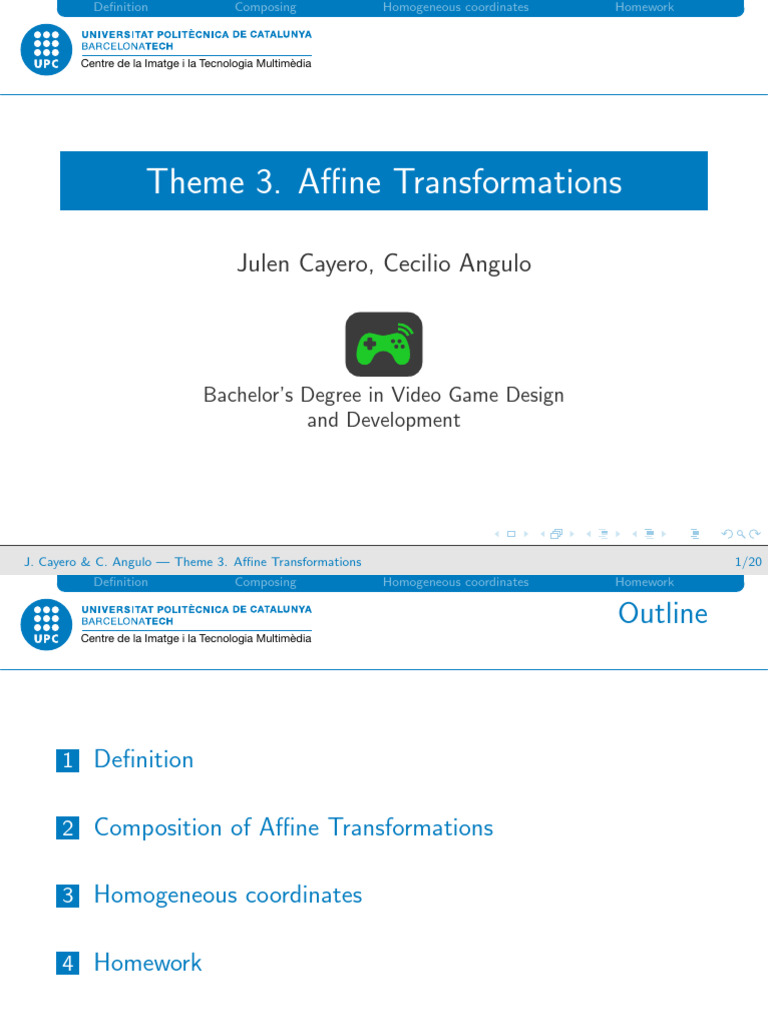 3 1 Affine Transformations | PDF | Classical Geometry | Linear Algebra