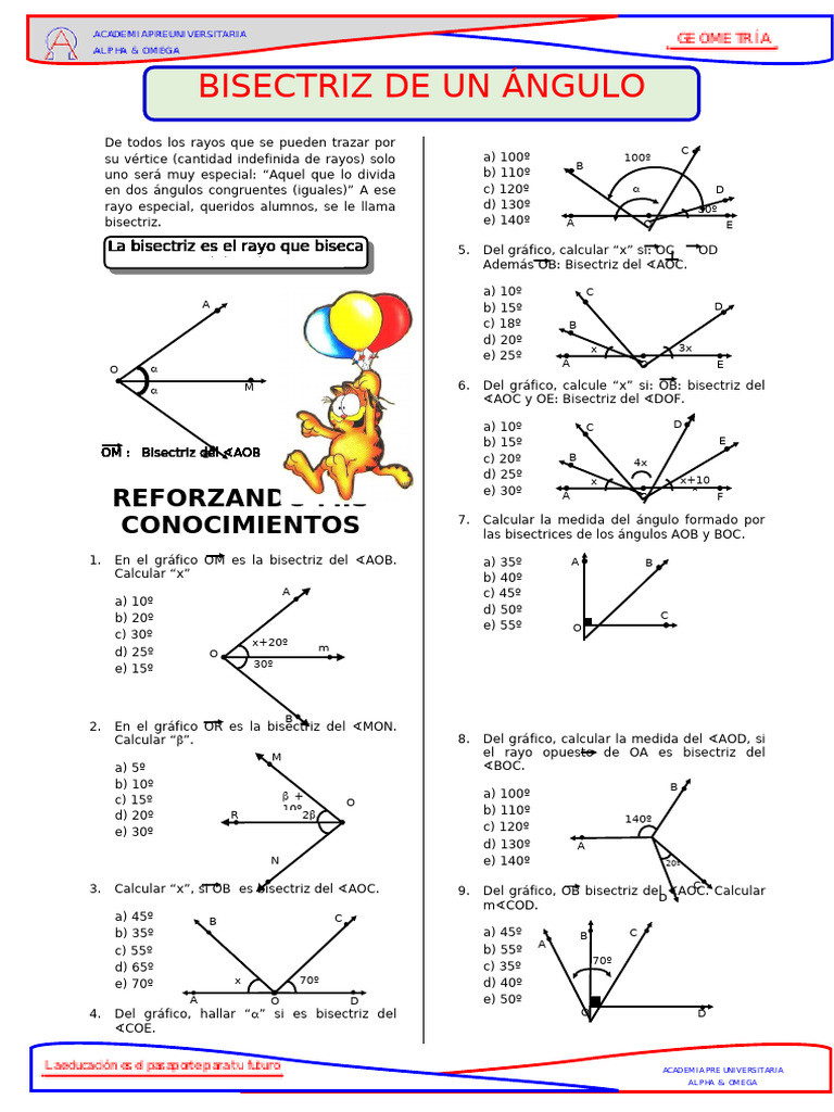 12 Bisectriz de Un Ángulo para Primero de Secundaria | PDF | Geometría ...