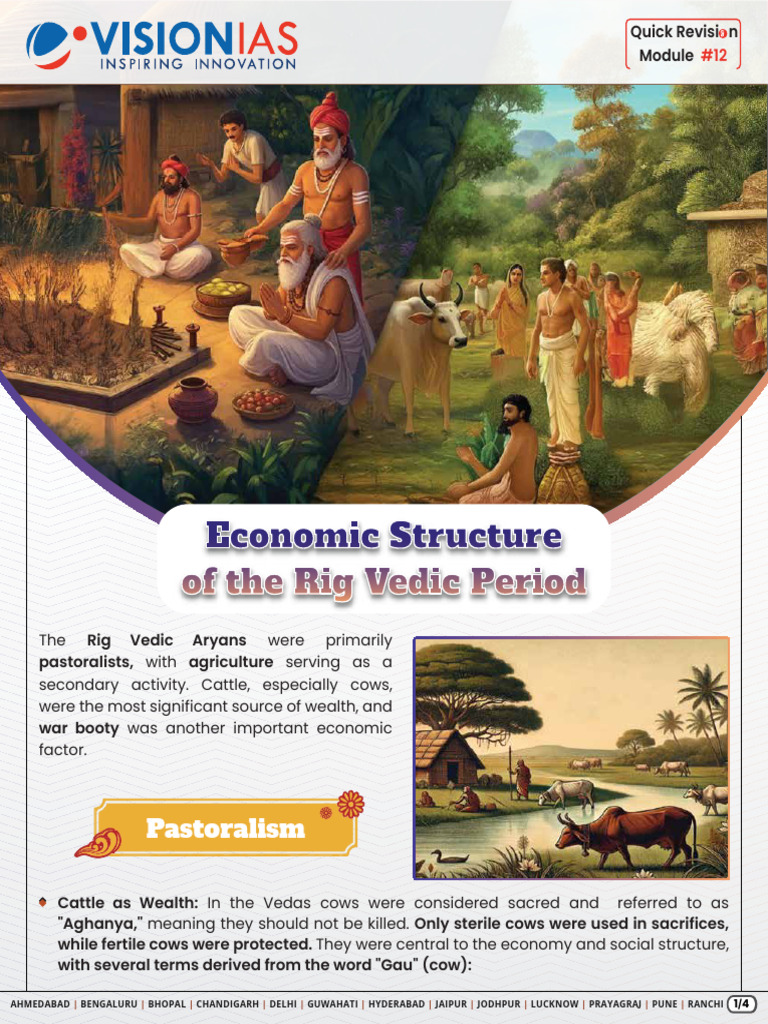 Economic Structure of The Rig Vedic Period | PDF | Cattle | Pastoralism