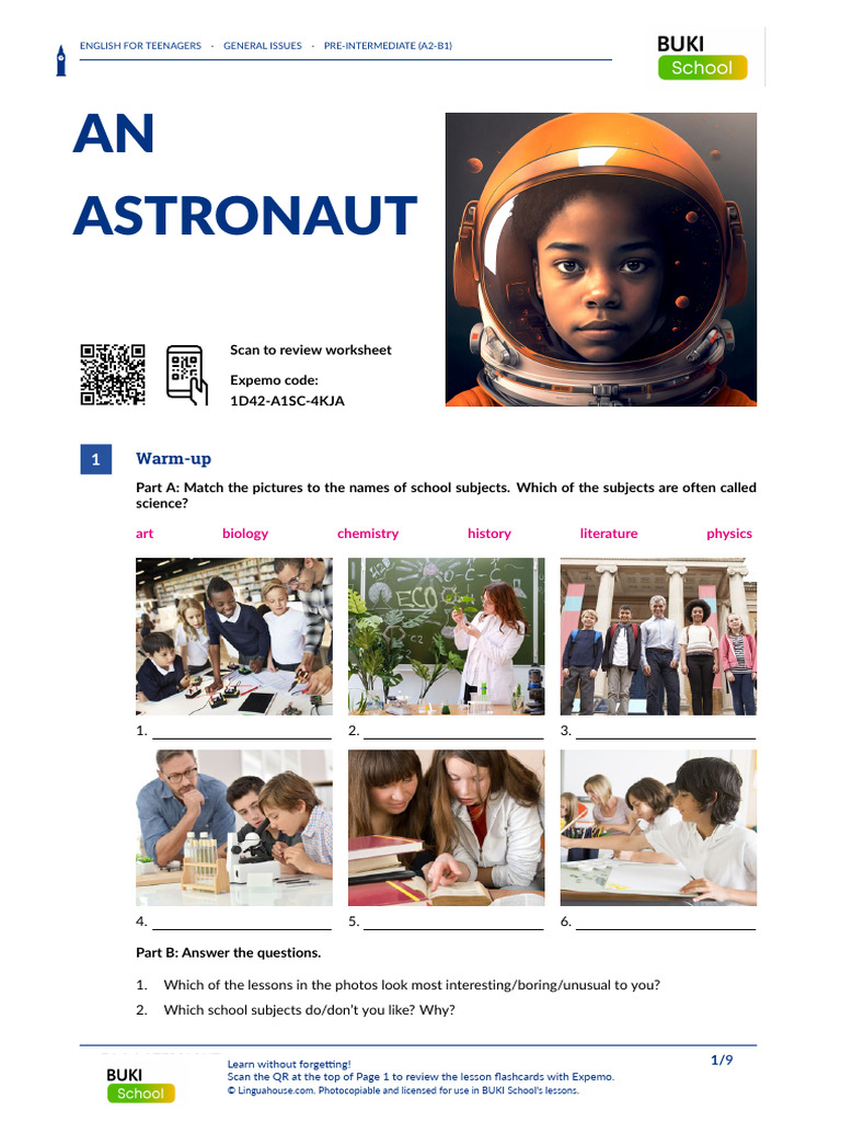 An-Astronaut-British-English-Teacher 1 | PDF | Space Suit | Astronauts