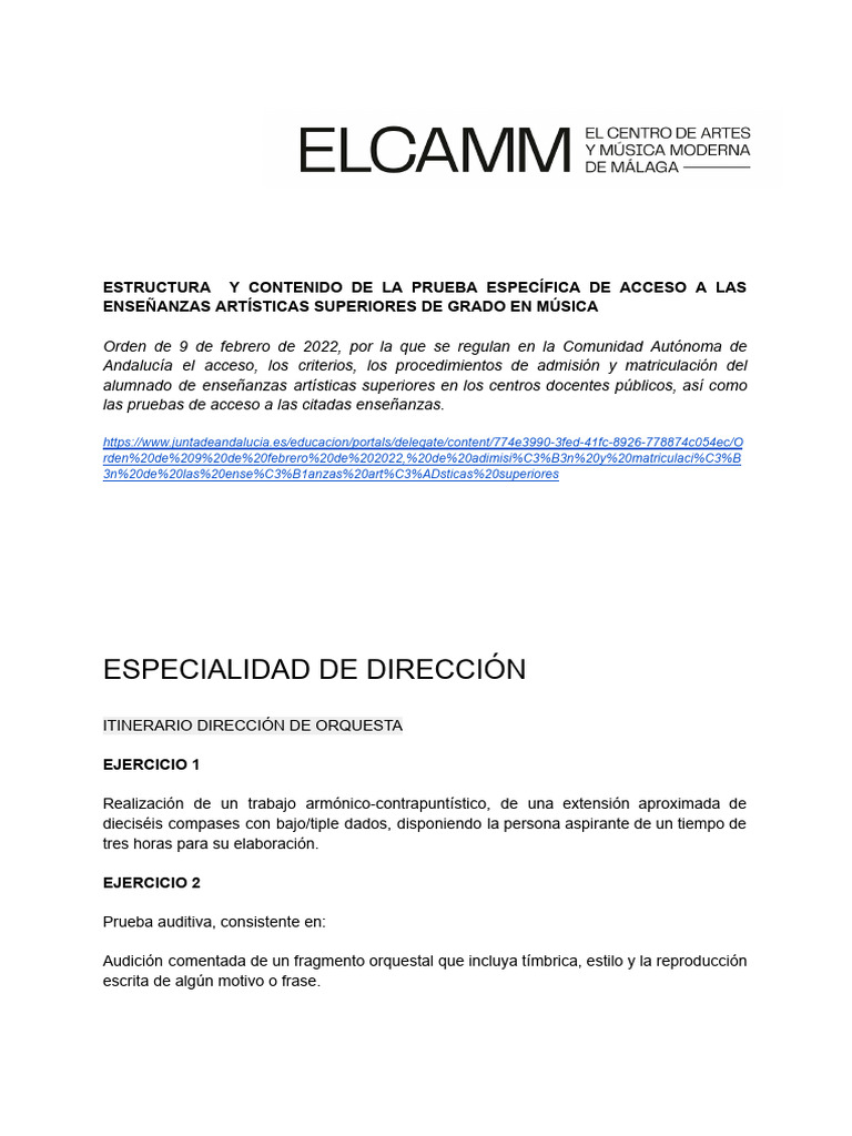 Estructura y Contenido de La Prueba Especa Fica de Acceso a Las Ensea ...