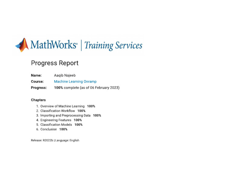 machine learning progres report | PDF