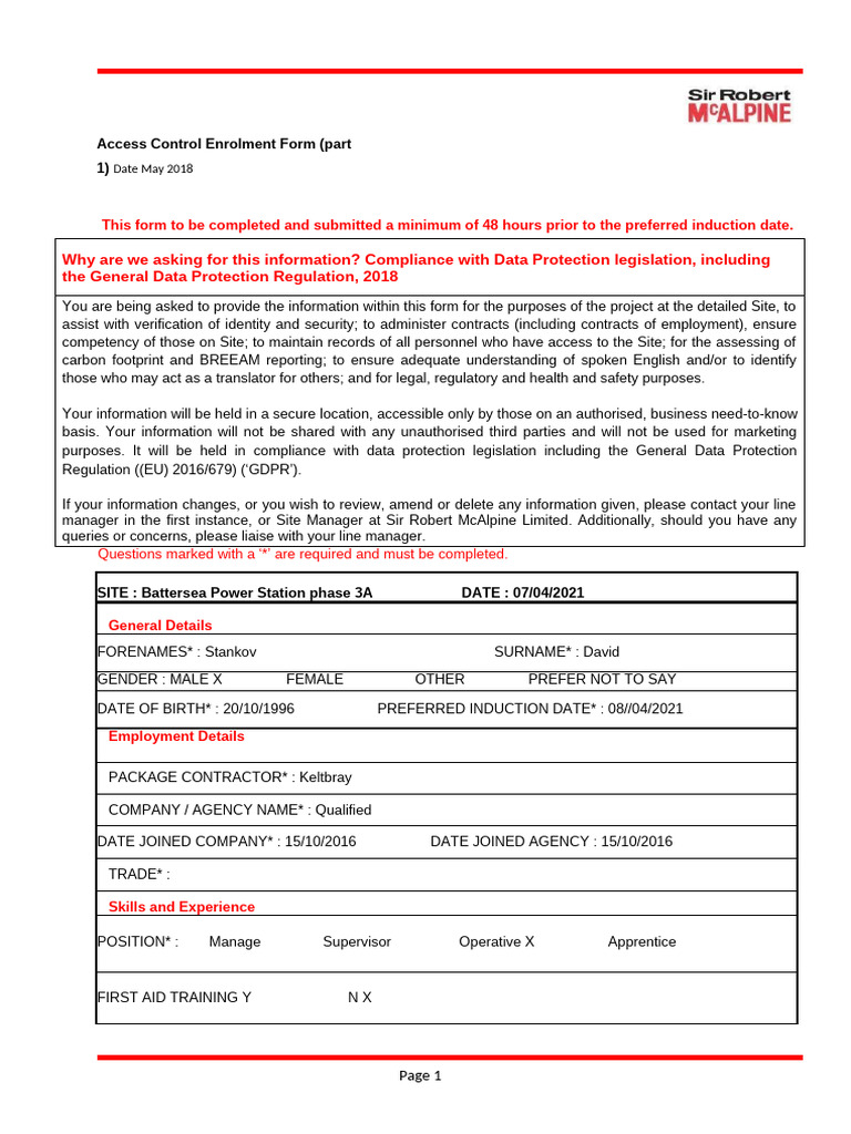 SRM Induction Form, Blank Template | PDF | Information Privacy | Regulatory Compliance