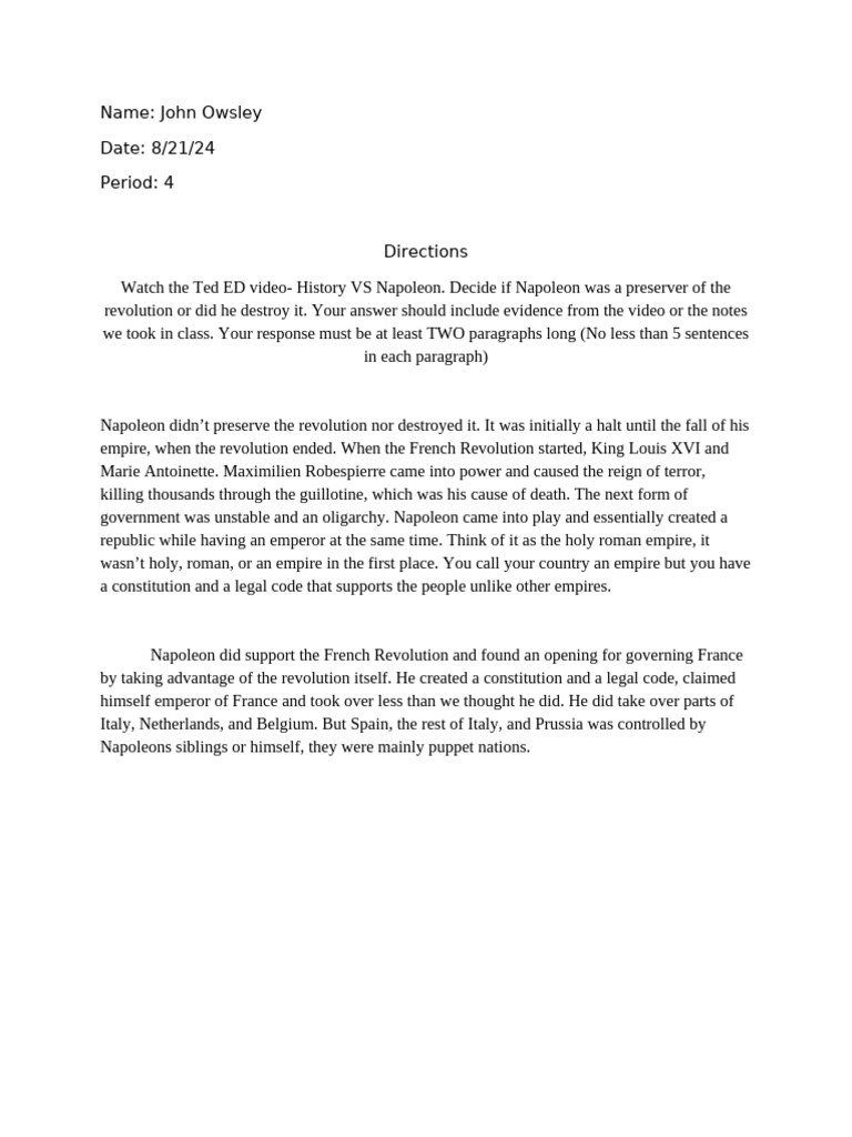 Napoleon's Role in the French Revolution | PDF